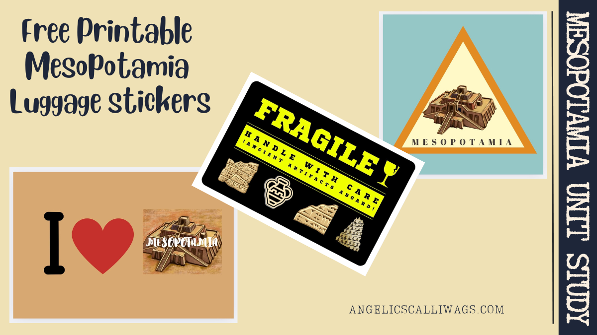 Printable Mesopotamia Luggage Stickers